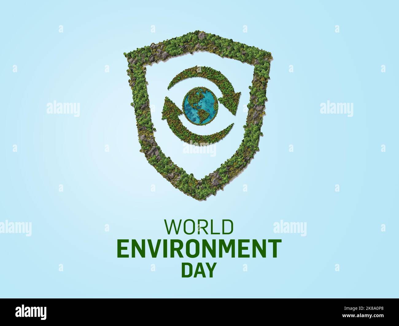 3D green safety symbol. Save Earth concept. World Environment day or ...