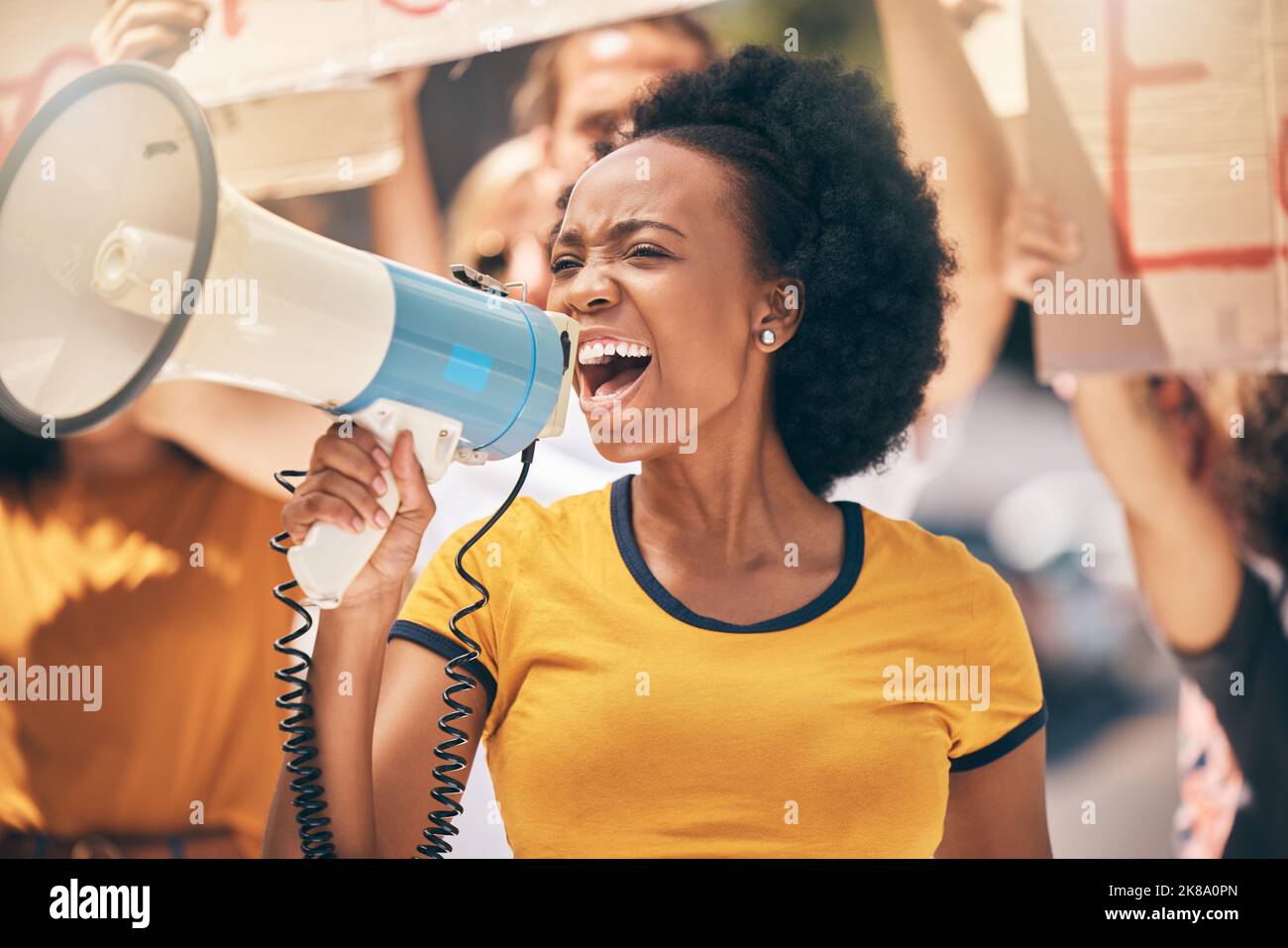 Talking bullhorn outdoor hi-res stock photography and images - Alamy
