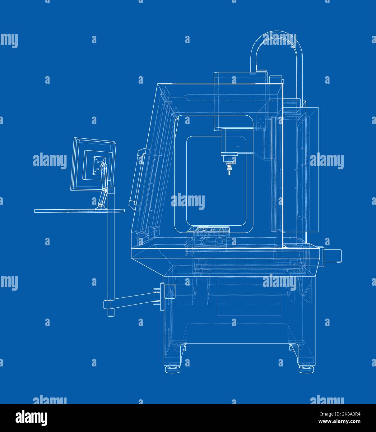 Metalworking CNC milling machine. Vector Stock Vector Image & Art - Alamy