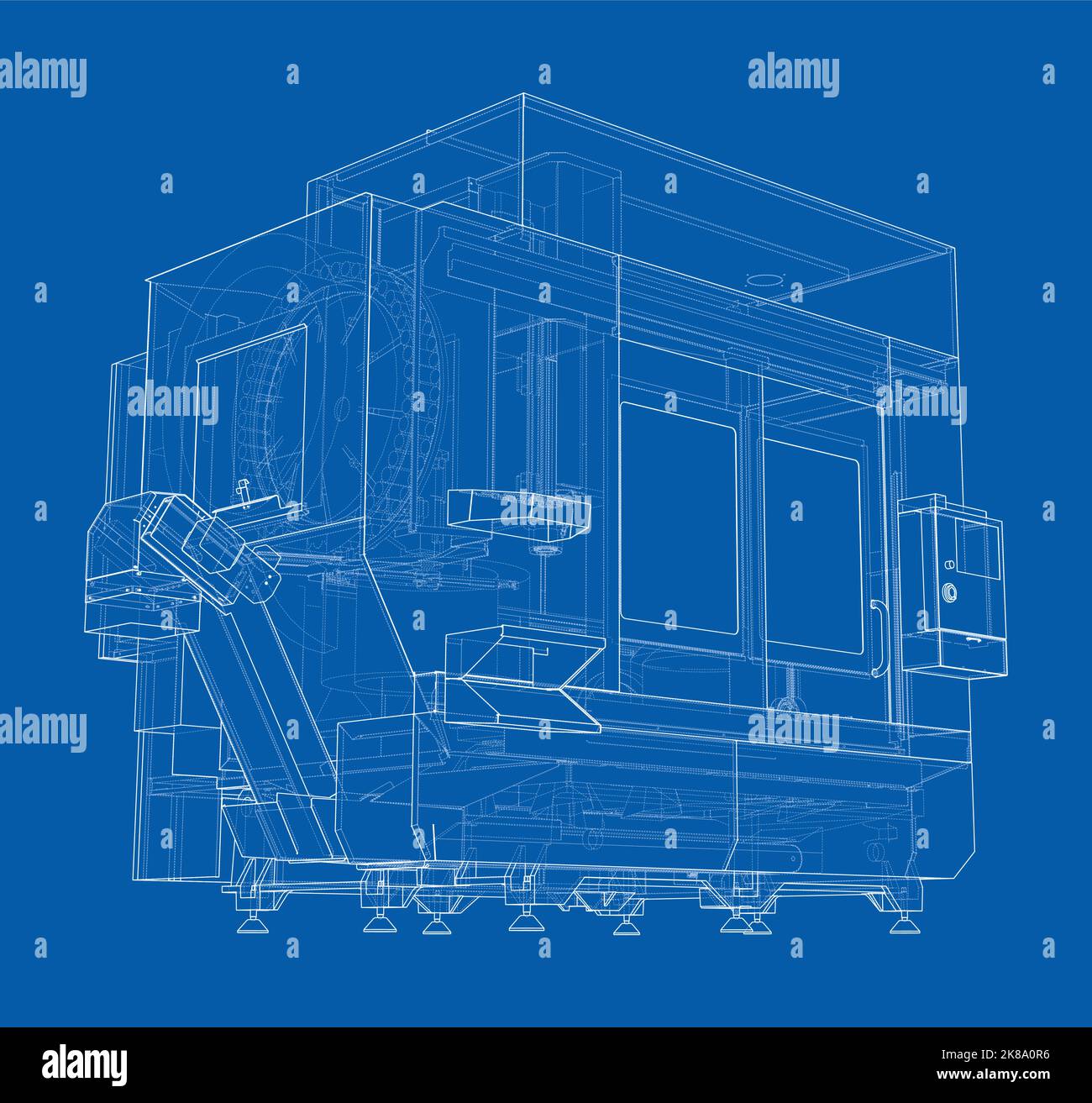 Metalworking CNC milling machine. Vector Stock Vector Image & Art - Alamy