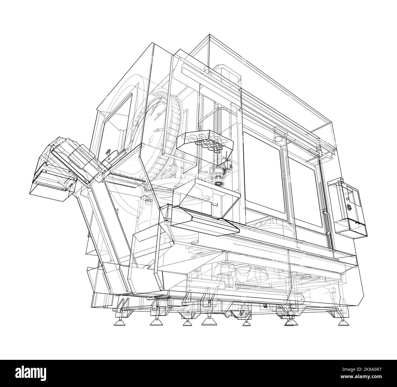 Metalworking Cnc Milling Machine Vector Stock Vector Image And Art Alamy