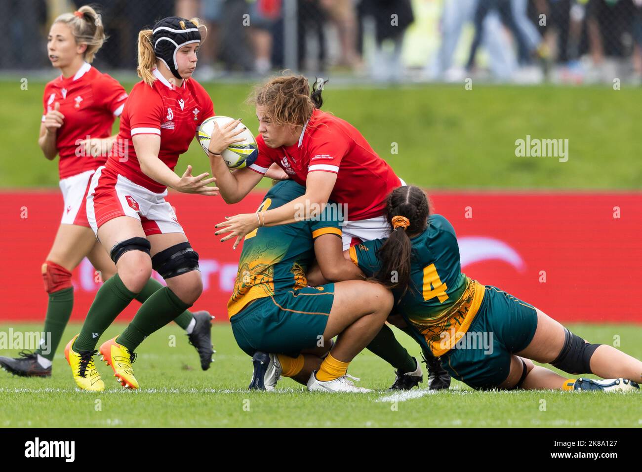 Wales' Beth Lewis (left) and Natalia John during the Women's Rugby ...
