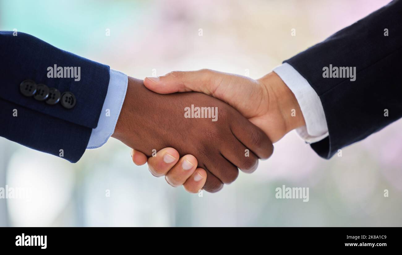 A business partnership based on mutual respect. two unrecognisable ...