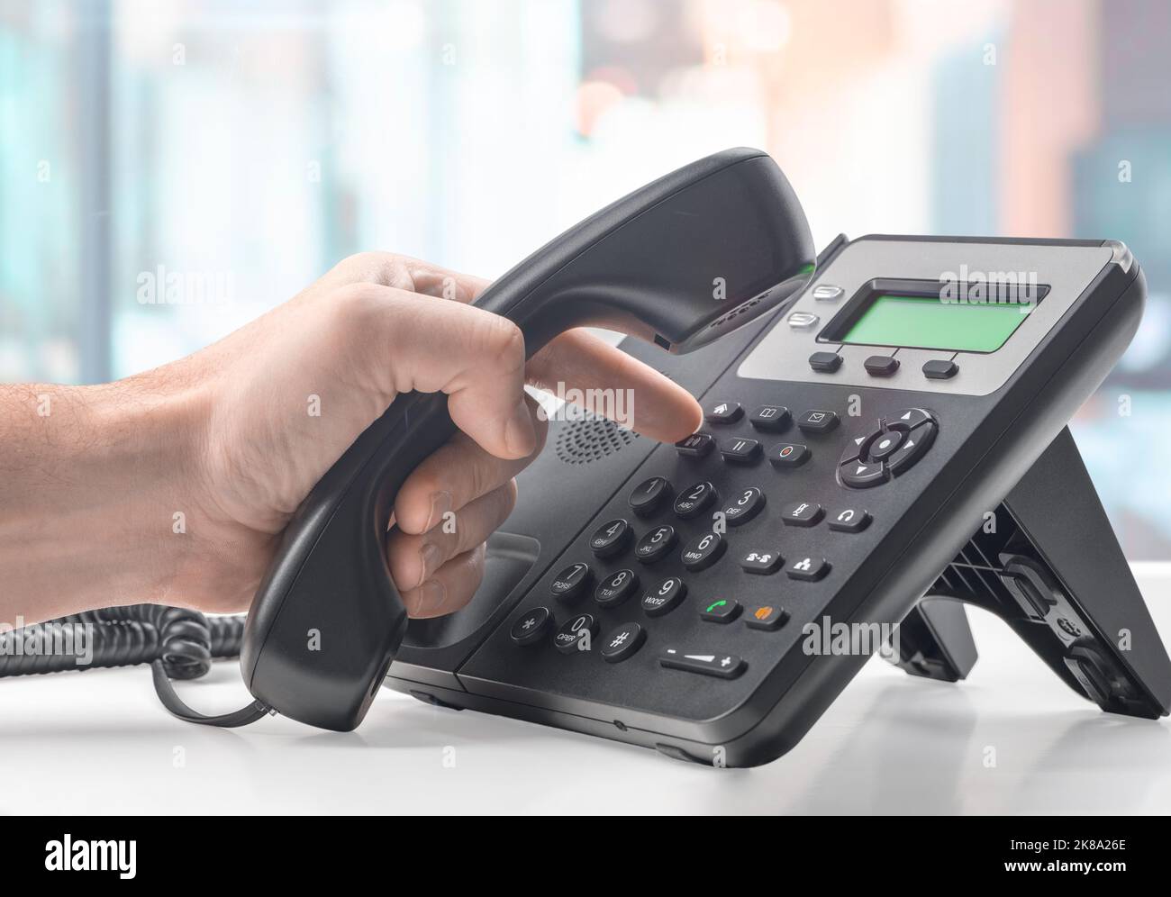 Dialing voip telephone keypad concept for communication, contact us and ...