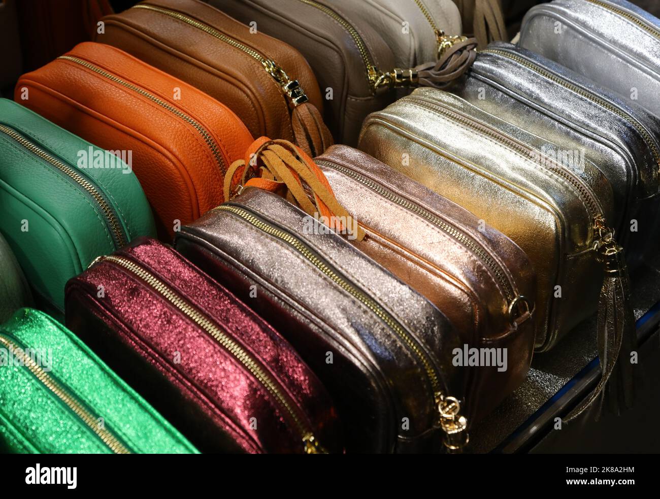 Colourful leather handbags hi-res stock photography and images - Alamy