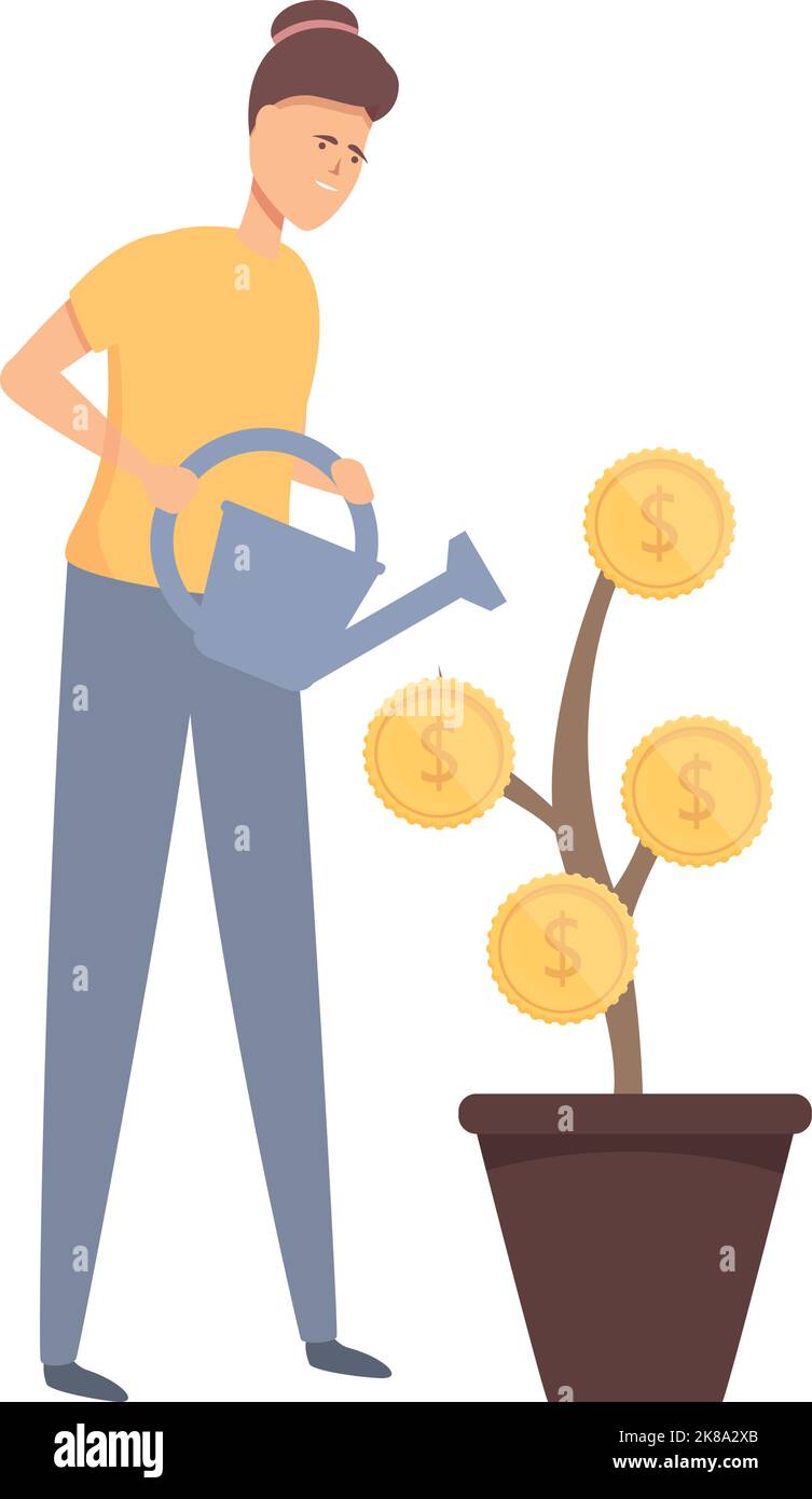 Passive income icon cartoon vector. Business money. Computer work Stock ...