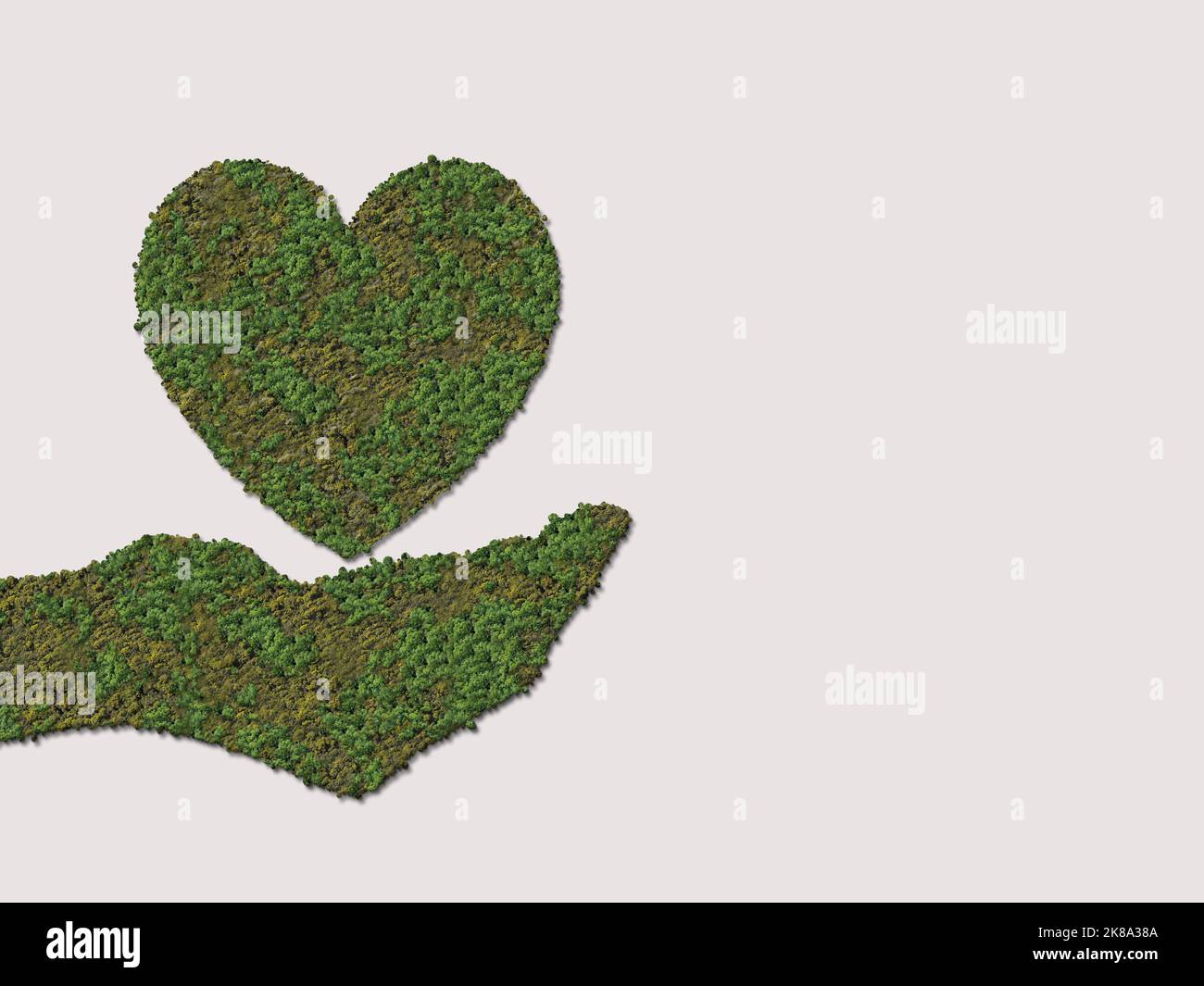 World kindness day concept. 3D hand and love shape isolated with white ...