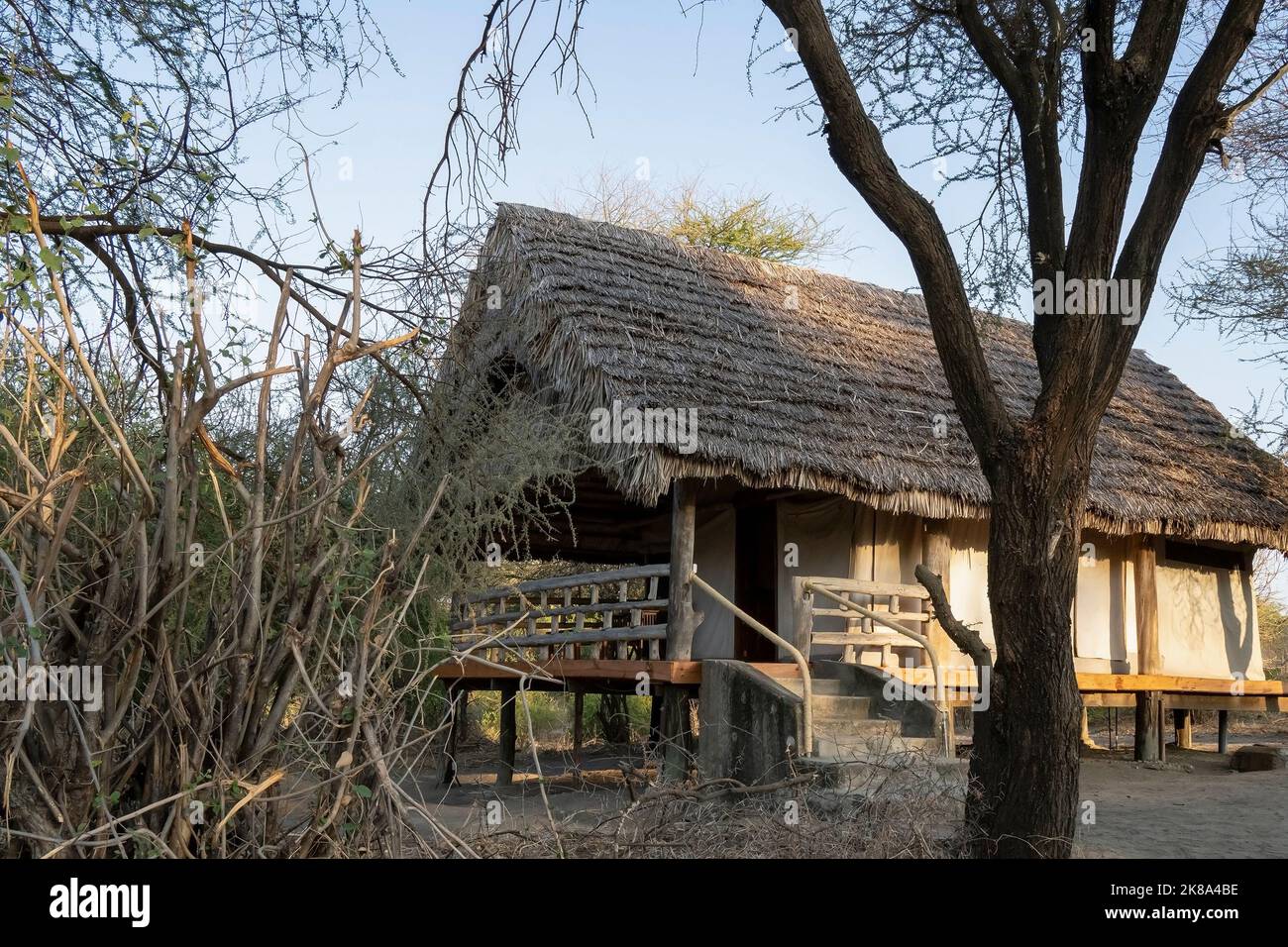 Tarangire, Tanzania - October 12th, 2022: A hut in a lodge in the ...