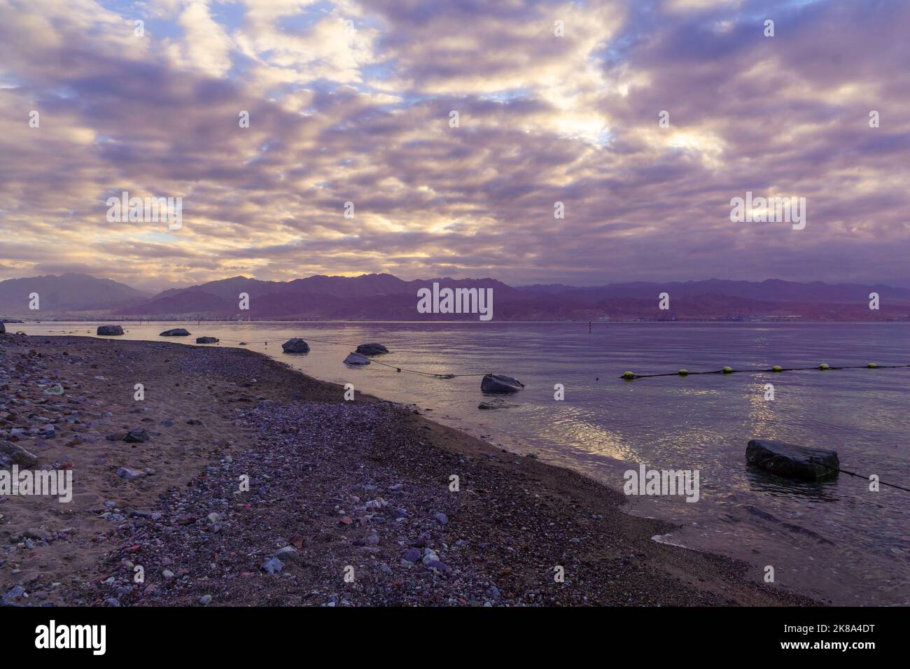Winter sunrise view of the Gulf of Aqaba, Eilat, southern Israel Stock ...