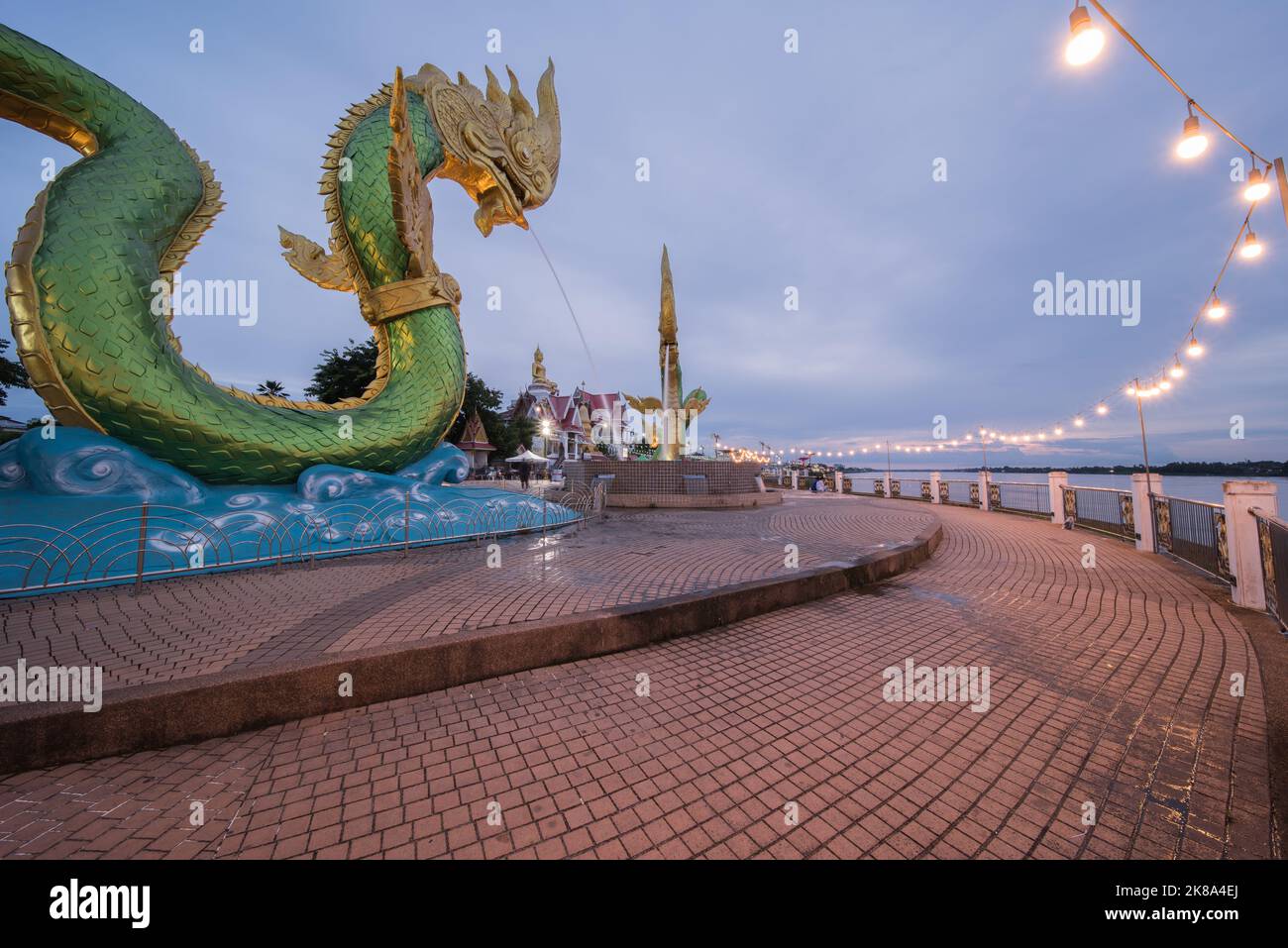 The Naga Statue in the evening in Nong Khai, Thailand Stock Photo - Alamy