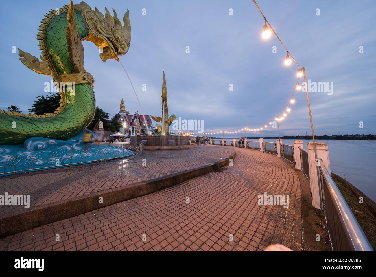 The Naga Statue in the evening in Nong Khai, Thailand Stock Photo - Alamy