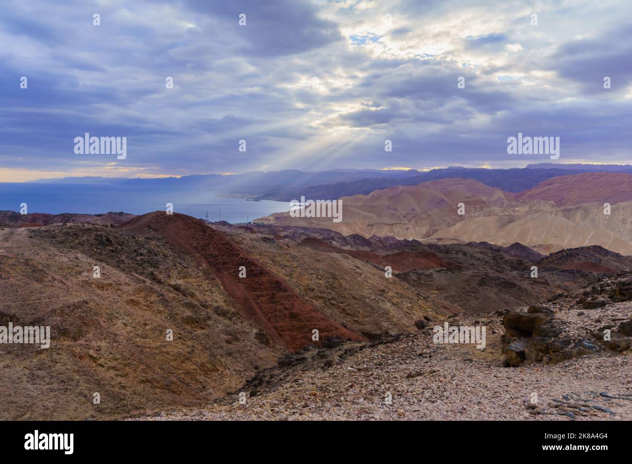 Winter view of the Eilat mountains, Sinai Peninsula (Egypt), the Gulf ...