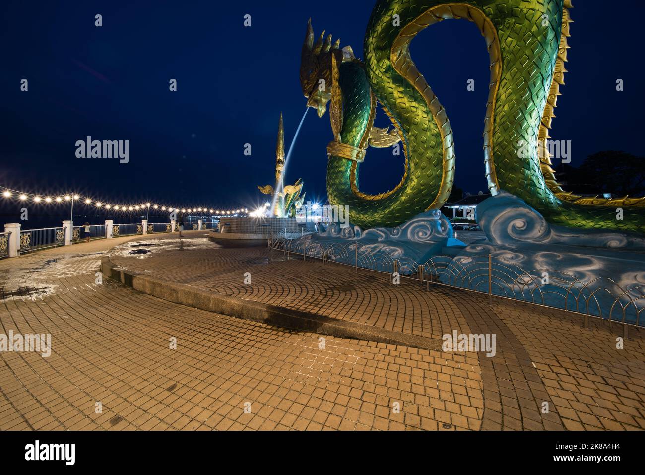 The Naga Statue in the evening in Nong Khai, Thailand Stock Photo - Alamy