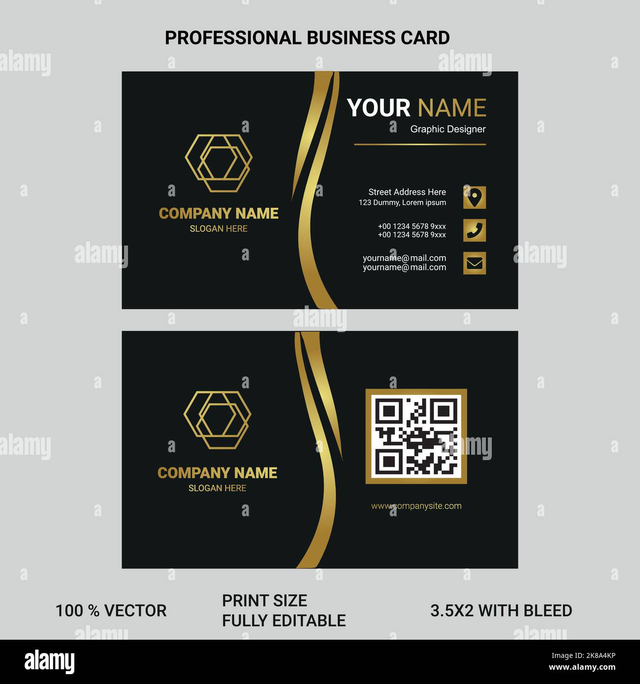 Professional business card with eye catching professional color for ...