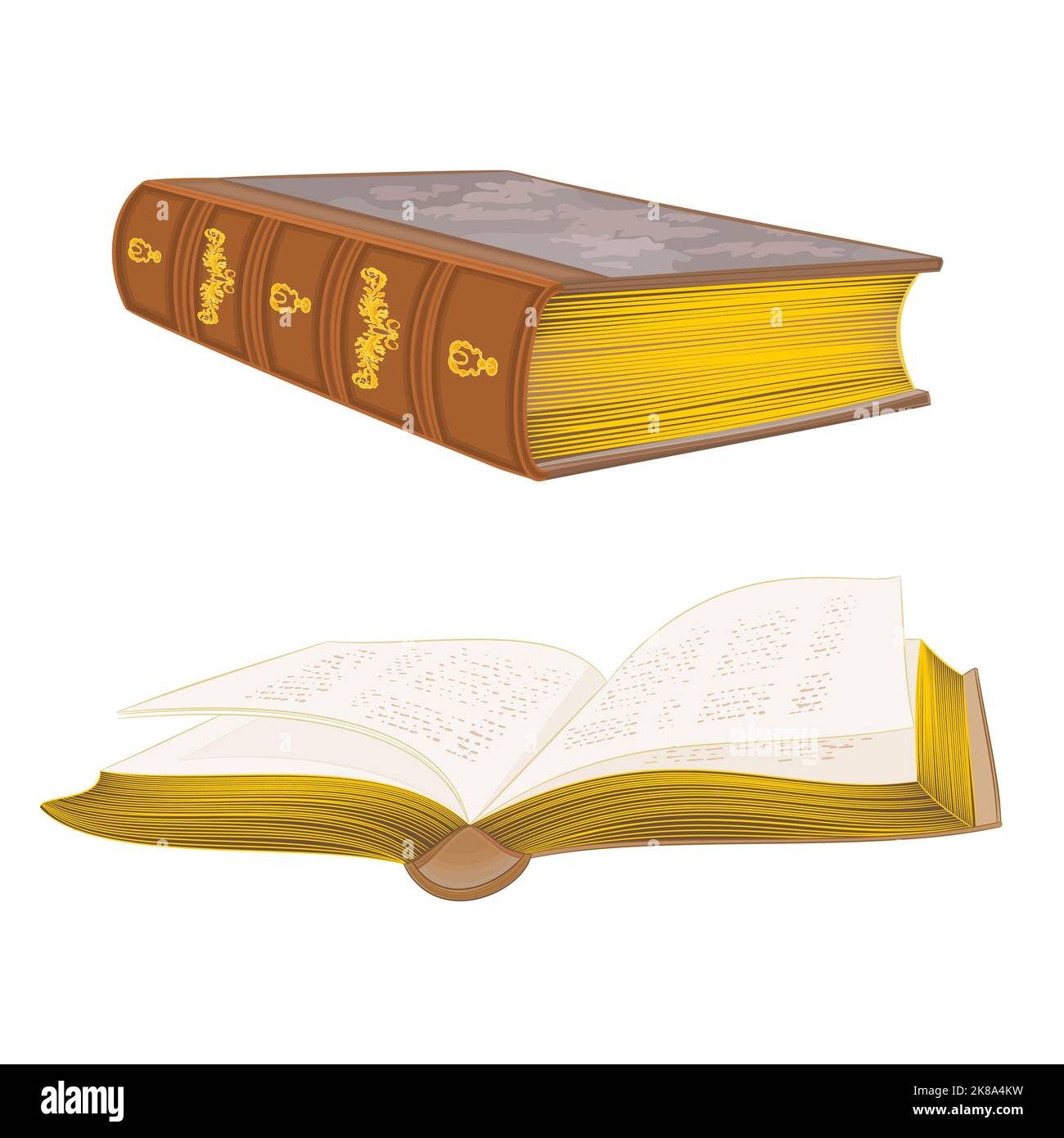 Antique books illustration Stock Vector Images - Alamy