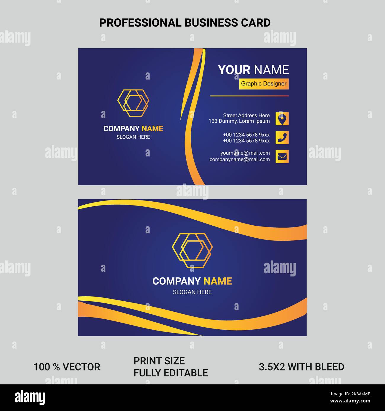 Professional business card with eye catching professional color for your business, company and ...