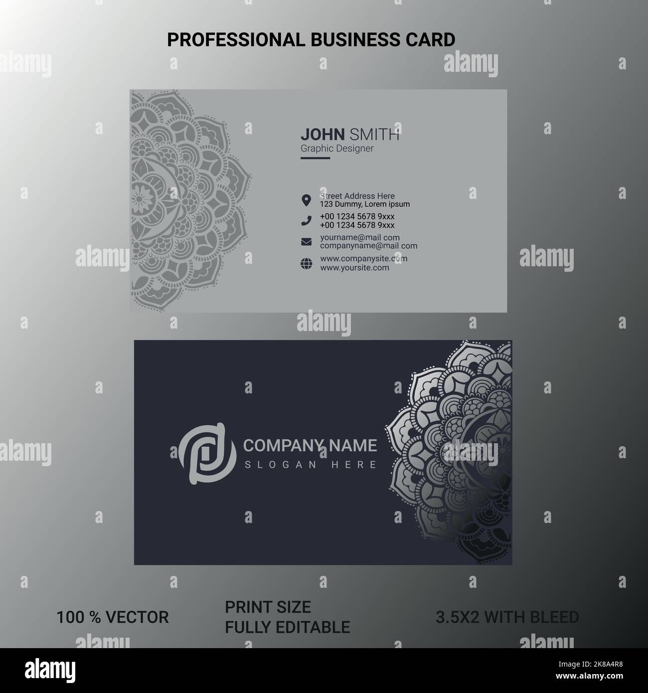 Professional business card with eye catching professional color for ...