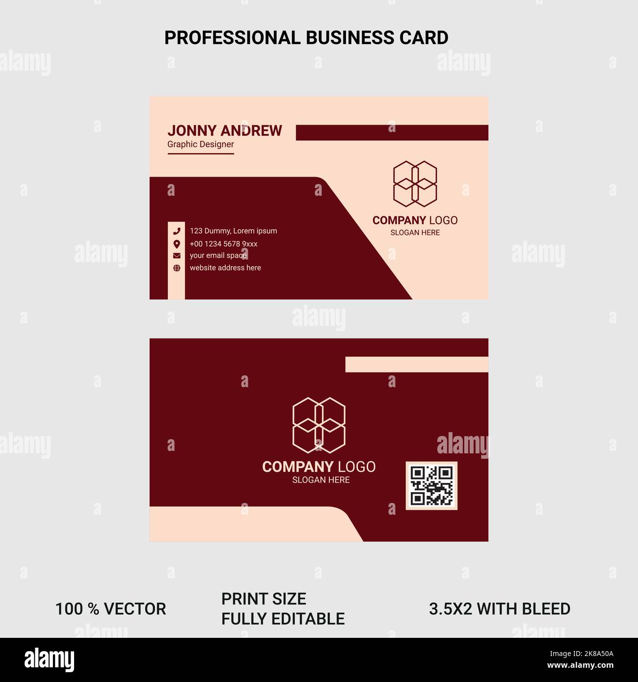 Professional business card with eye catching professional color for ...