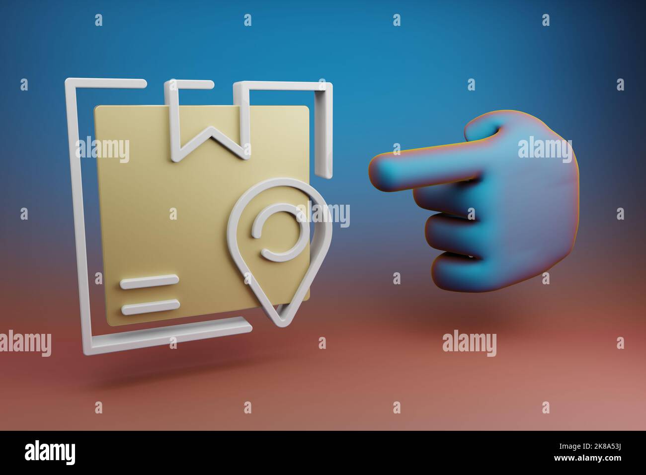 Beautiful illustrations abstract Hand index finger points to Delivery ...