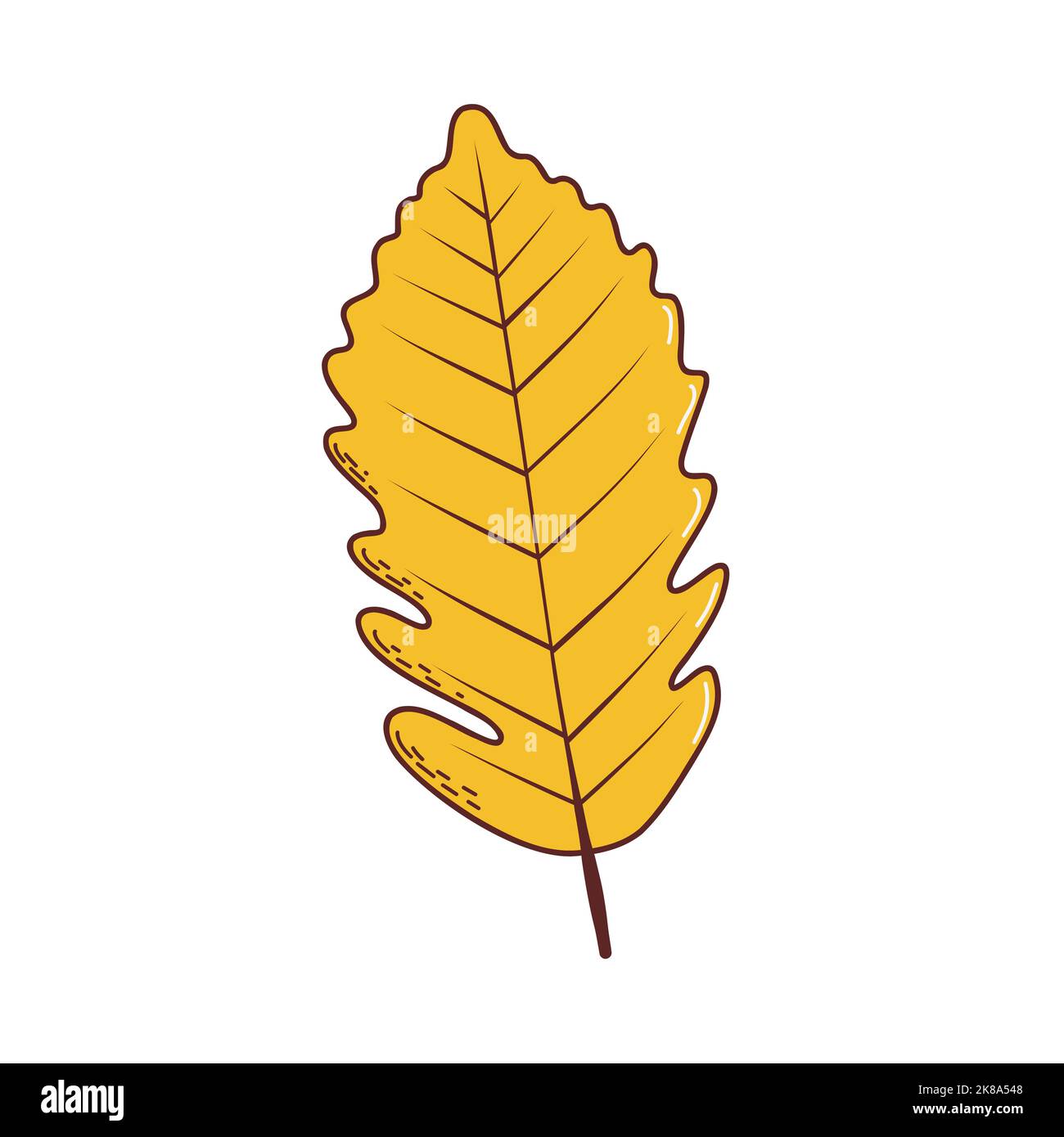 Autumn leaf. Vector illustration in hand drawn style Stock Vector Image ...