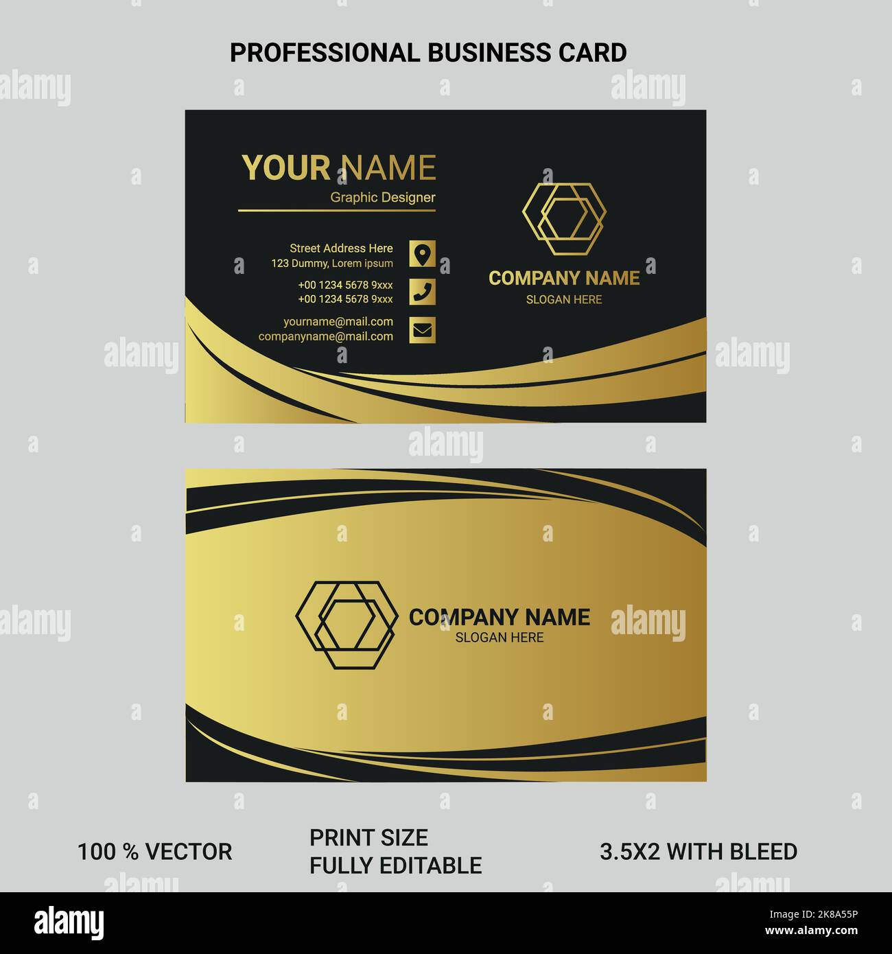 Professional business card with eye catching professional color for ...