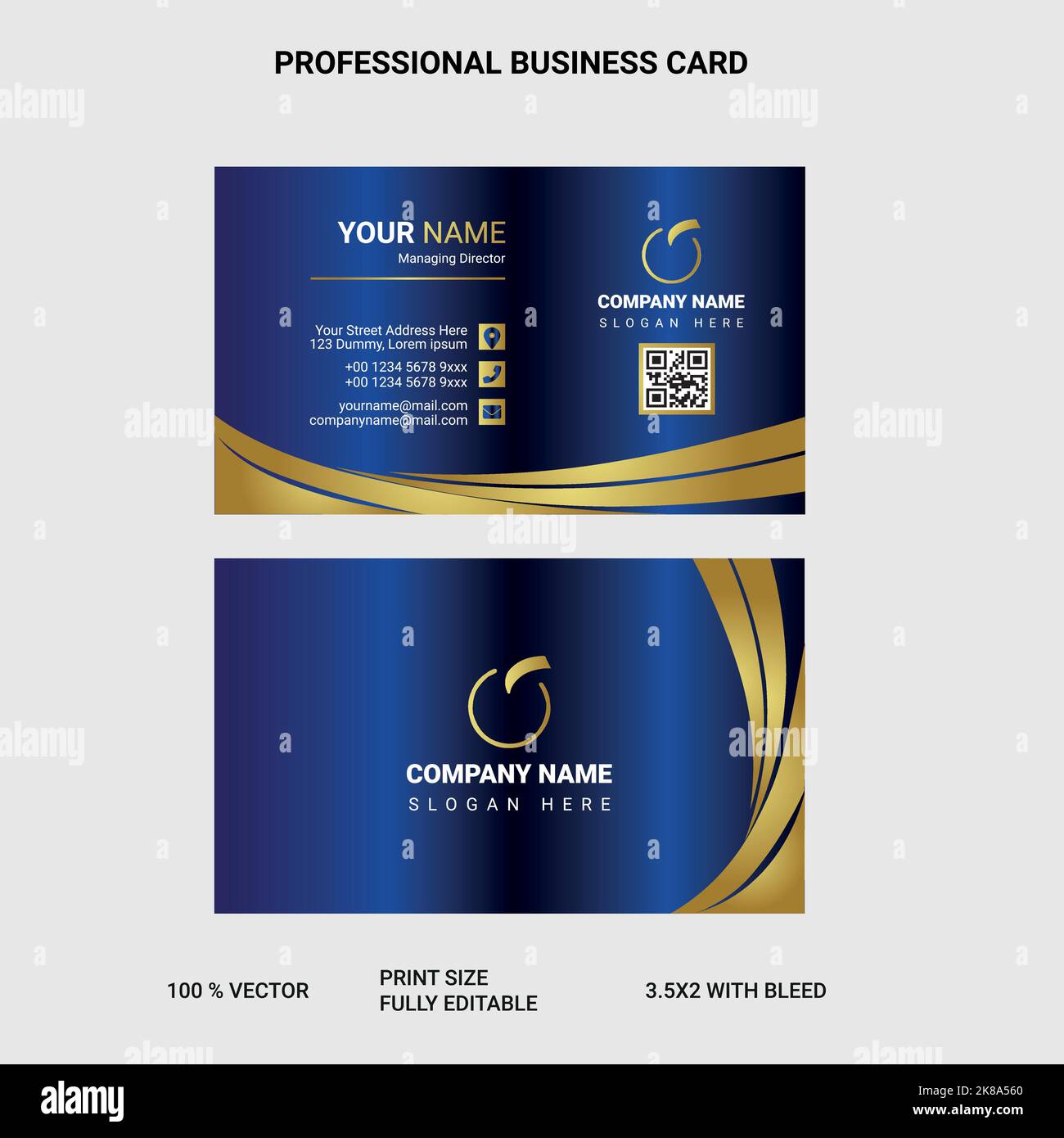 Professional business card with eye catching professional color for ...