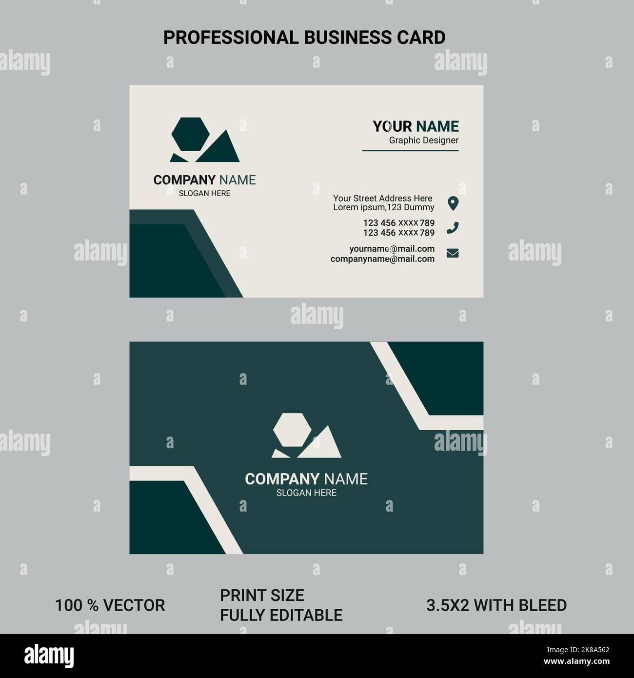 Professional business card with eye catching professional color for ...