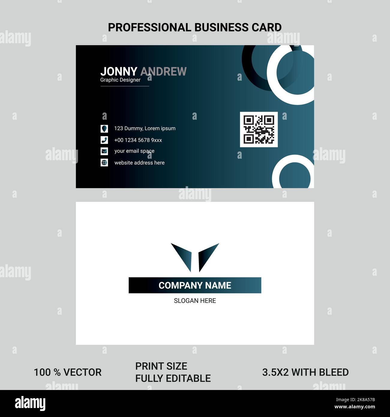 Professional business card with eye catching professional color for ...