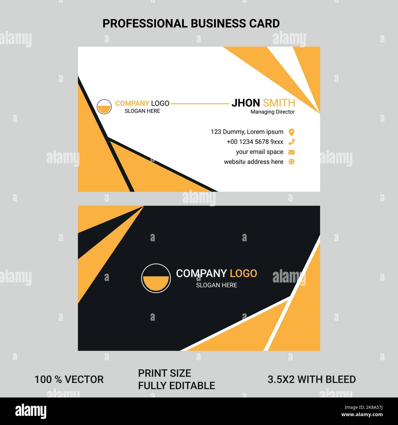 Professional business card with eye catching professional color for ...
