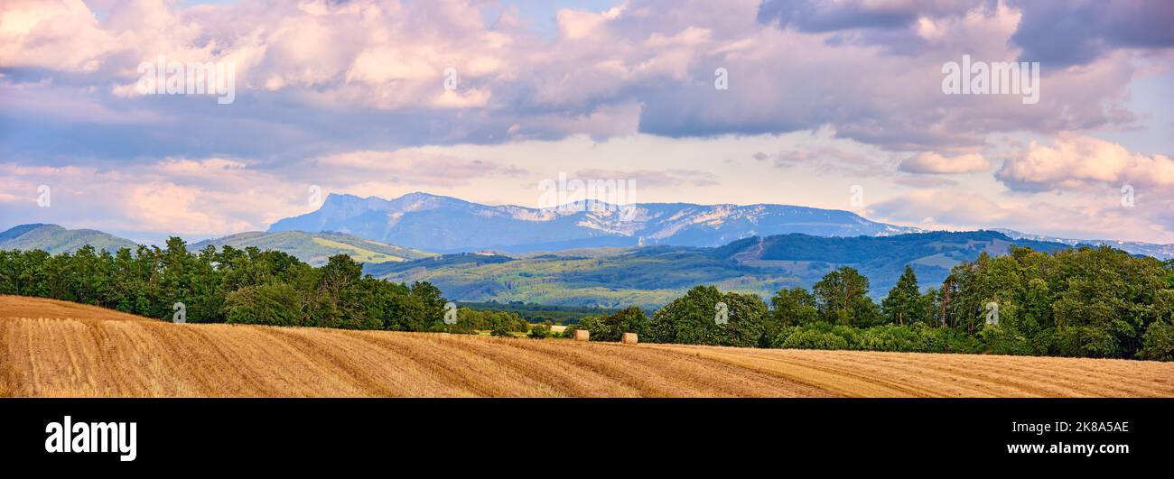 Countryside, farmland and forest - close to Lyon, France. A series of ...