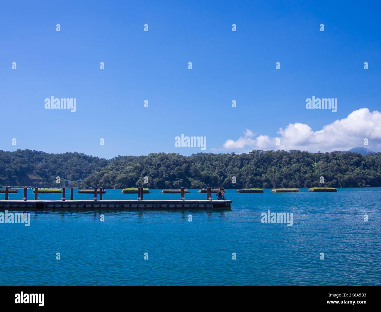 Sun Moon Lake's Ita Thao pier in Nantou, Taiwan. This is one of the ...