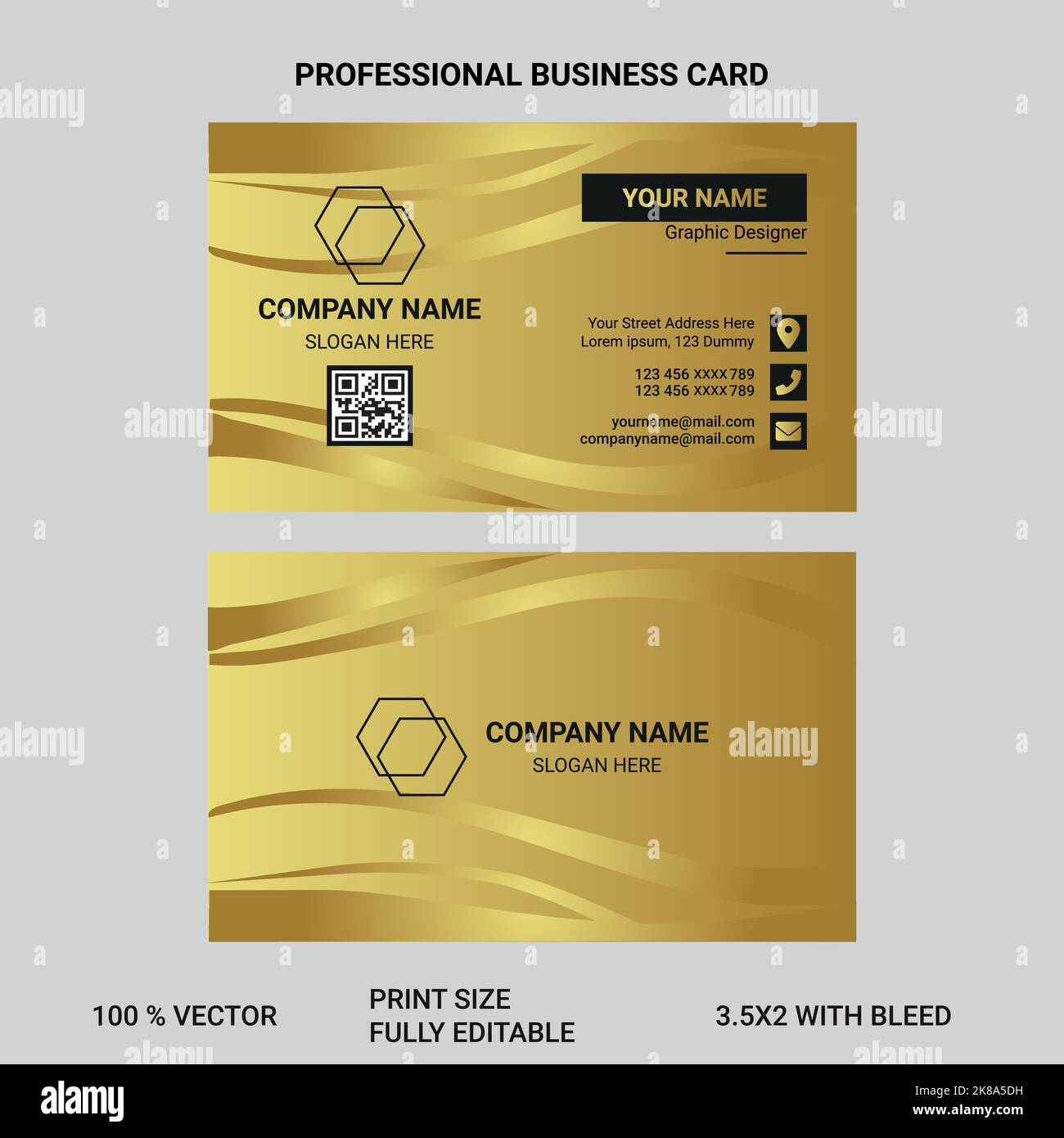 Professional business card with eye catching professional color for ...