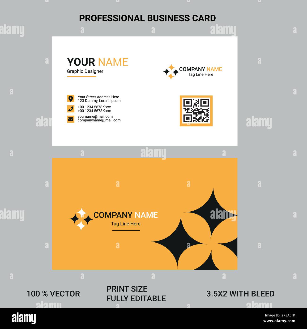 Professional business card with eye catching professional color for ...