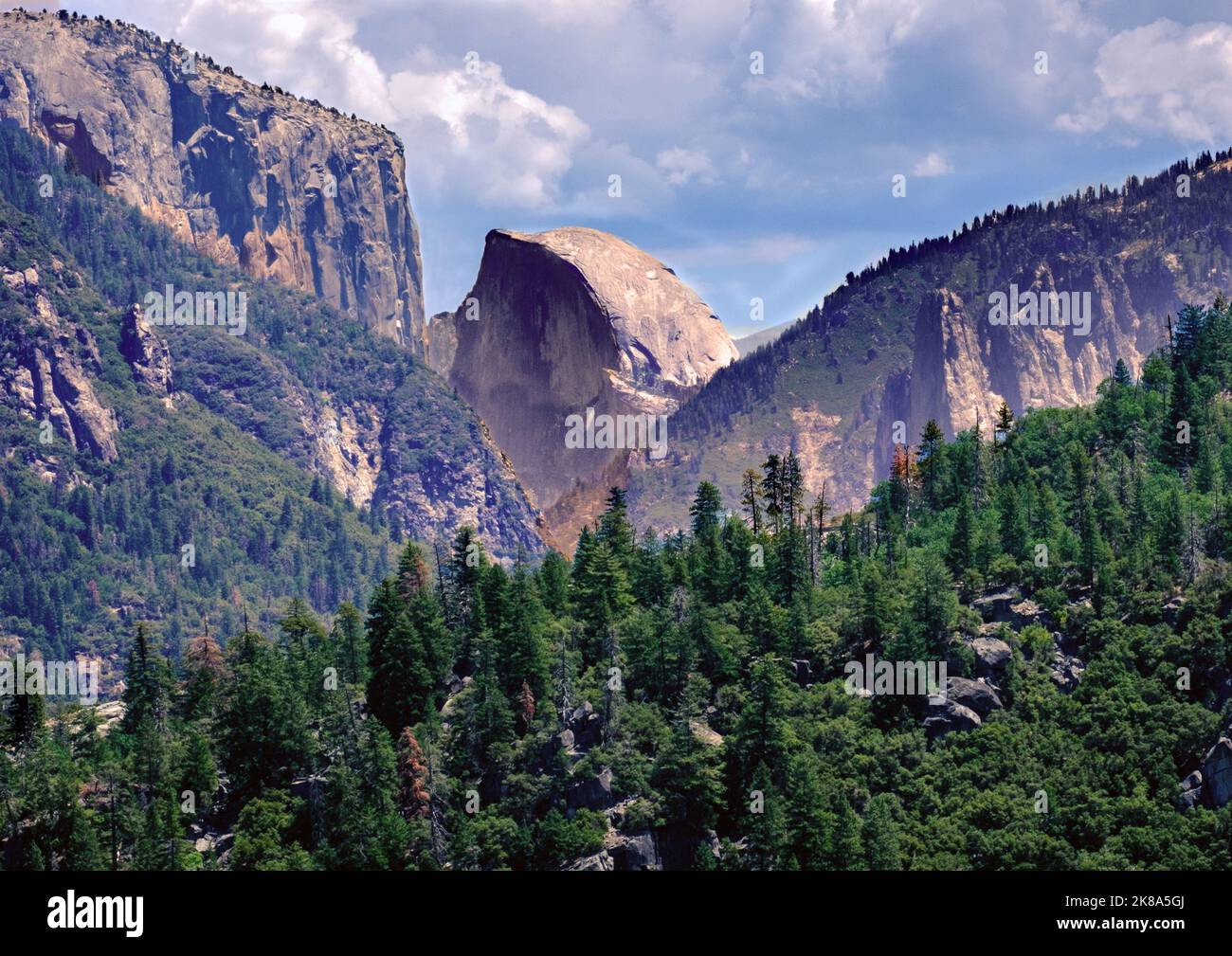 Half Dome, a granite dome at the eastern end of Yosemite Valley in ...