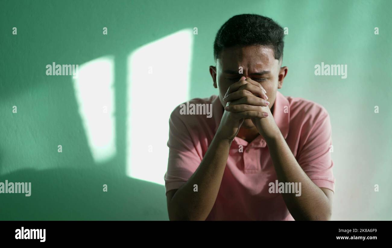 One Brazilian man worshipping divinity asking for help. South American ...