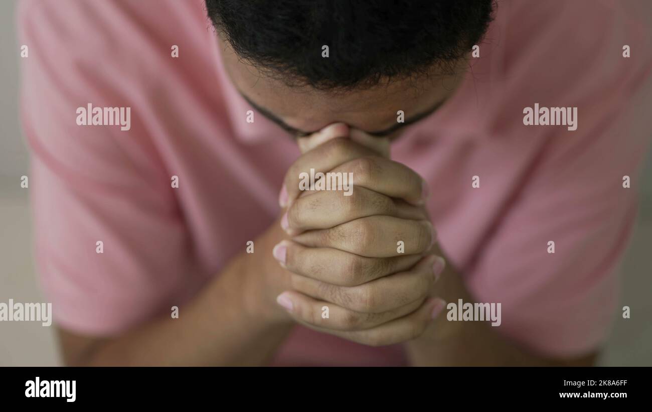 Happy person praying in catholic church hi-res stock photography and ...