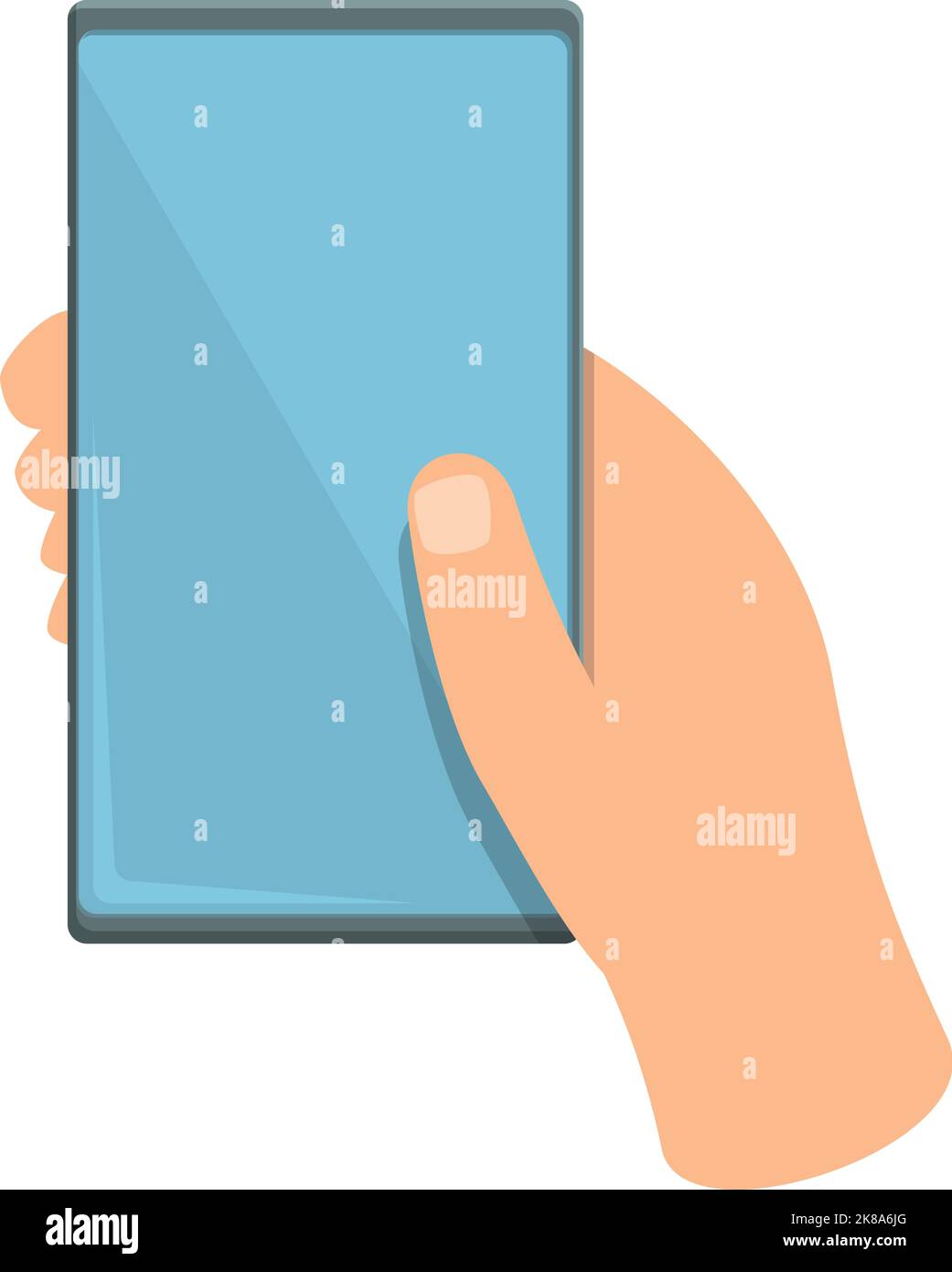 Take phone app icon cartoon vector. Finger cell. Screen hand Stock ...