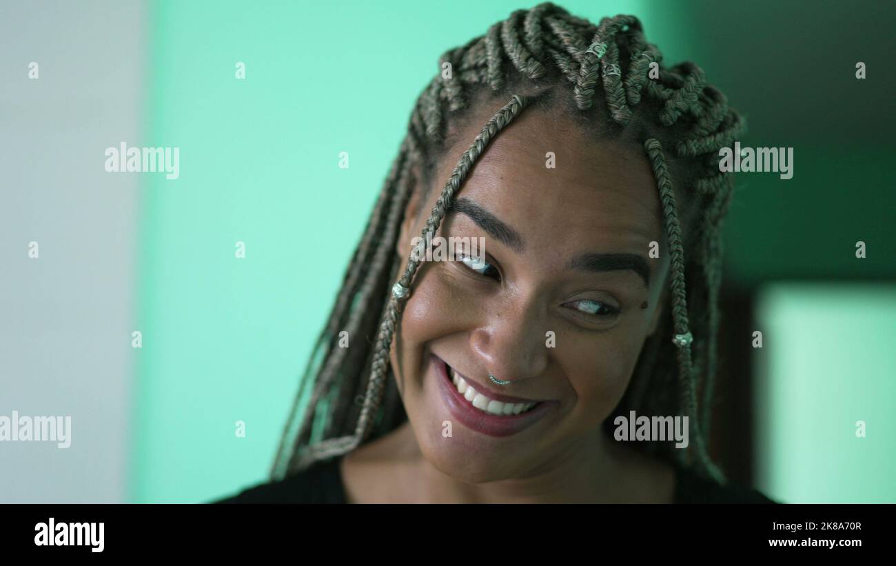 One black woman with skeptical expression. Funny doubtful hispanic ...