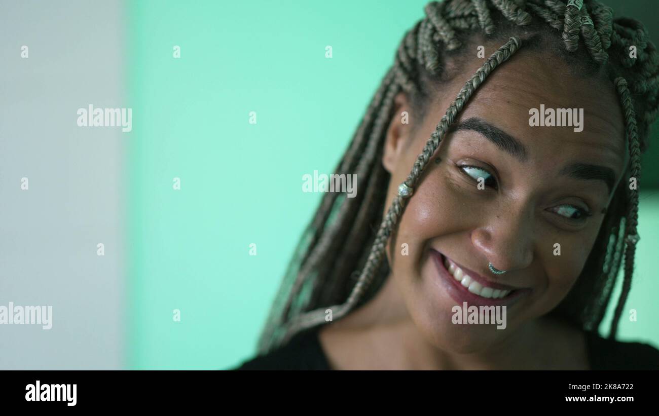 One black woman with skeptical expression. Funny doubtful hispanic ...