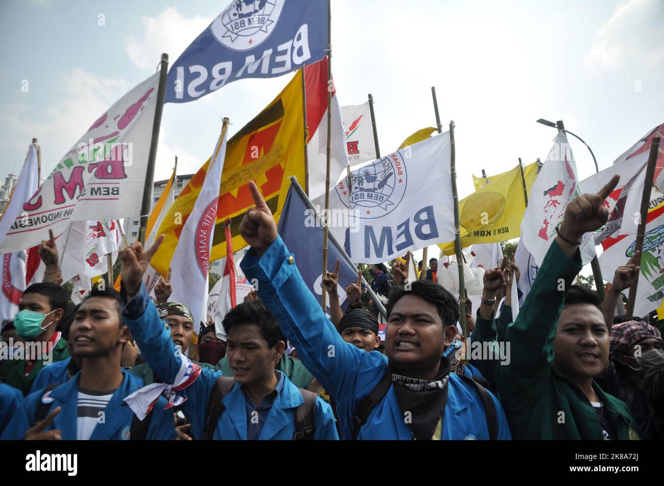 Jakarta, Indonesia - May 21, 2015 : A group of students from various ...