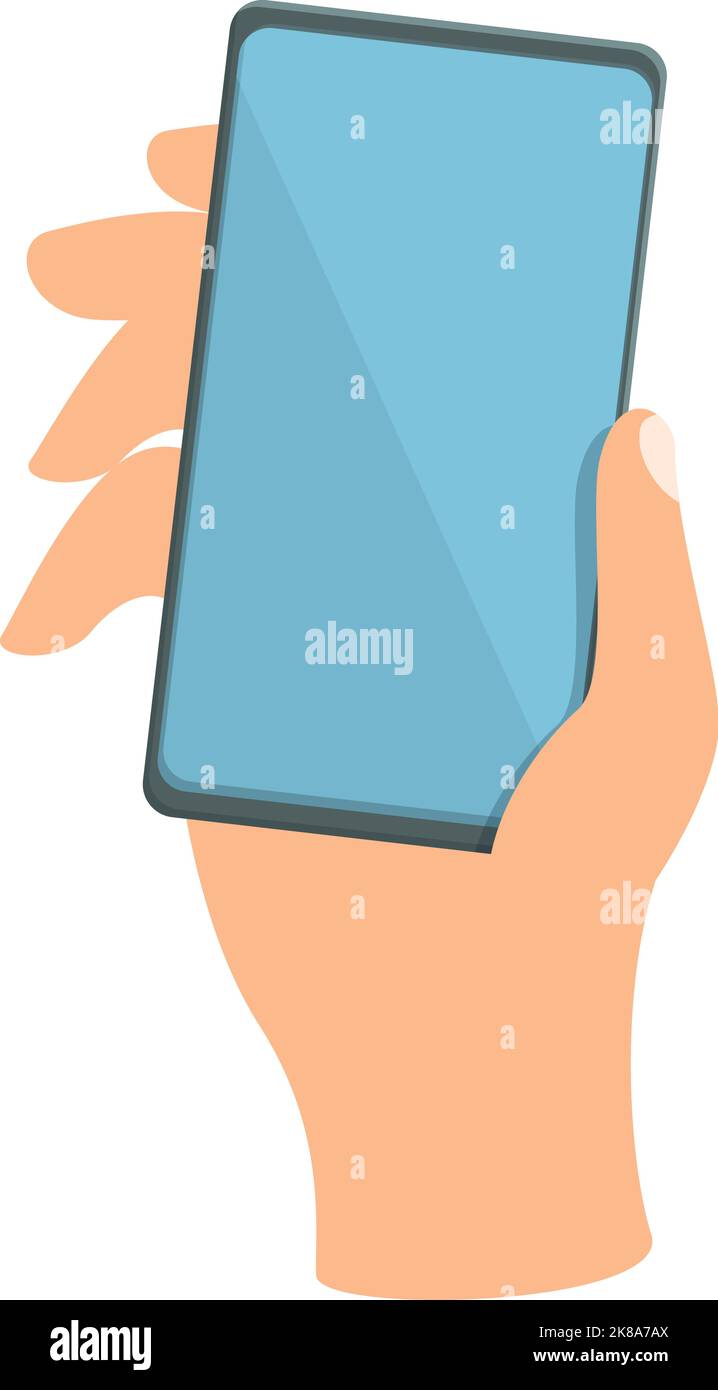 Call hold phone icon cartoon vector. Smartphone screen. App cell Stock ...