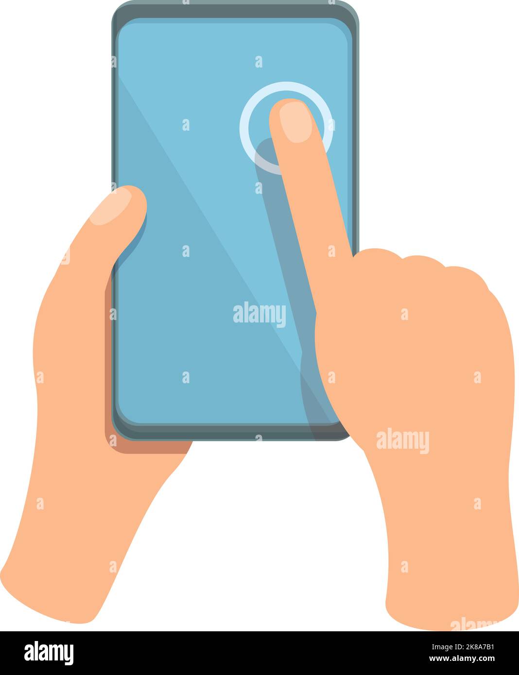 Touch cell icon cartoon vector. Screen hand. App call Stock Vector ...