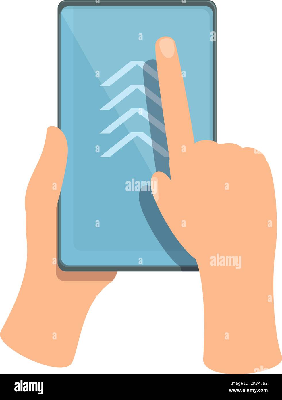 Up finger move icon cartoon vector. Phone screen. Mobile touch Stock ...