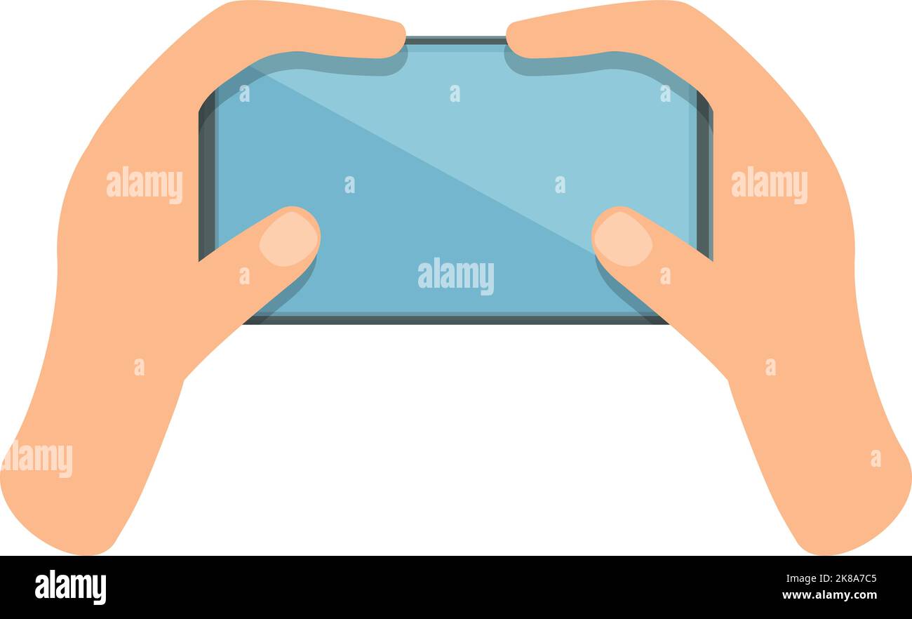 Hold smartphone icon cartoon vector. Screen hand. App cell Stock Vector ...