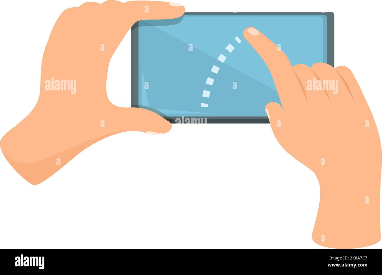 Finger touch move icon cartoon vector. Phone screen. Mobile app Stock ...