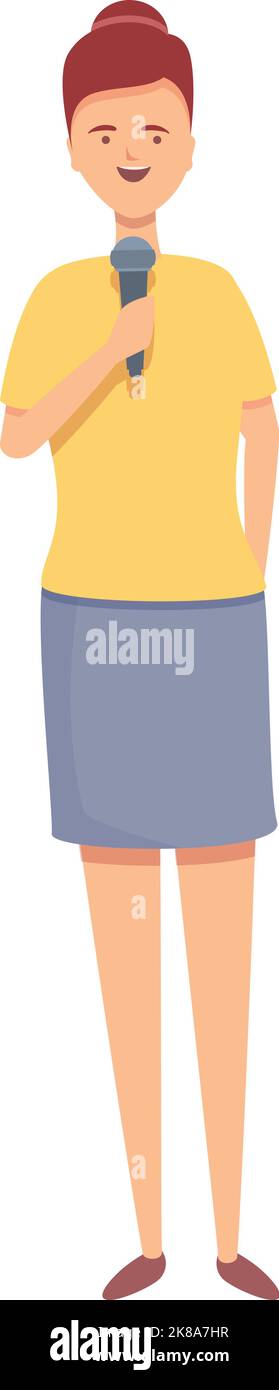 Woman singer icon cartoon vector. Music school. Kid sing Stock Vector ...