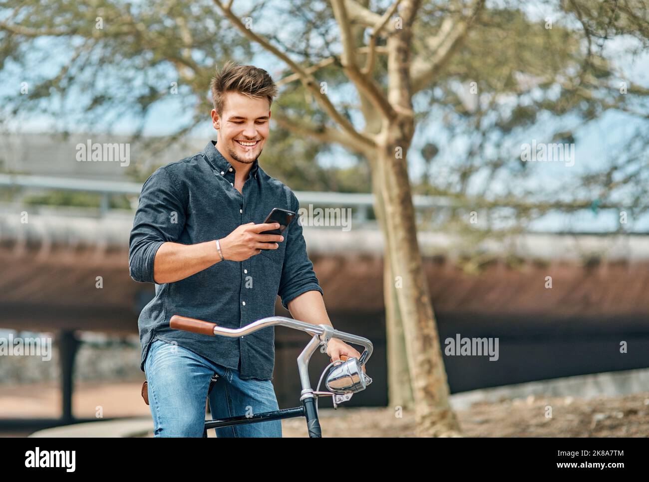 You are one ride away from a good mood. a young male student using his ...