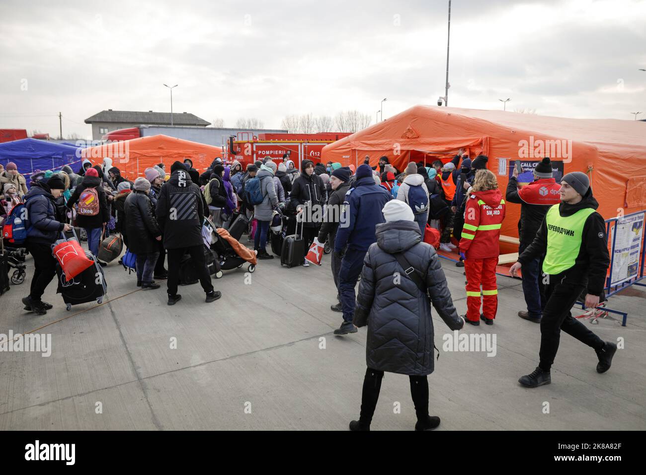 Isaccea, Romania - March 3, 2022: Ukrainian refugees, mostly women and ...