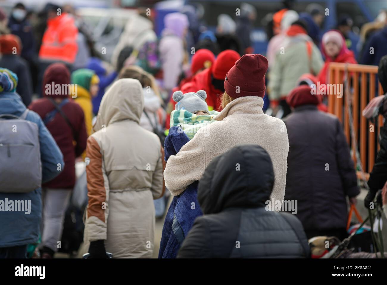 Isaccea, Romania - March 3, 2022: Ukrainian refugees, mostly women and ...