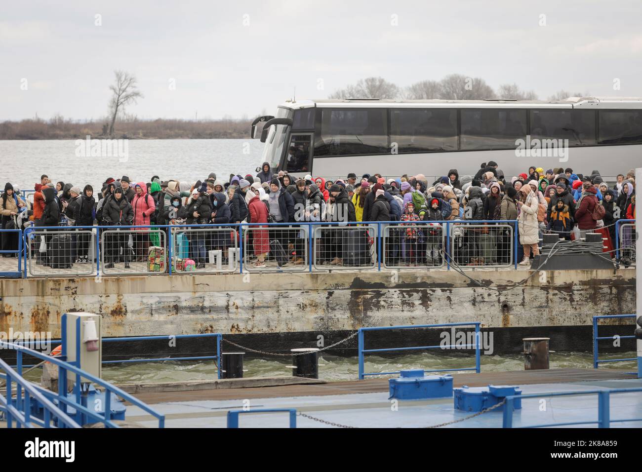 Isaccea, Romania - March 4, 2022: Ukrainian refugees, mostly women and ...